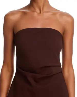 Aqua Ponte Strapless Tube Top - Brown