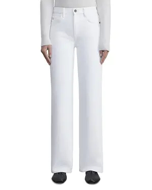Lafayette 148 New York Wyckoff High Rise Wide Leg Jeans - White