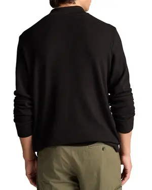Vince Macro Rib Long Sleeve Johnny Collar Polo