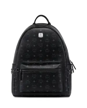Mcm Stark Vi Logo Pattern Backpack - Black