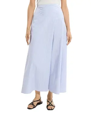 Theory Angled Yoke Skirt - Blue Multi