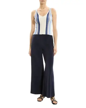 Theory Ribbed Knit Tank Top With Vertical Stripes