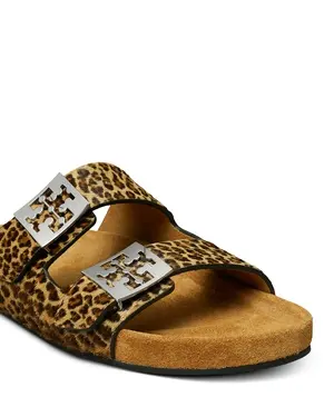 Tory Burch Mellow Leopard Print Calf Hair Slides With Metal Hardware - Leopard Multi