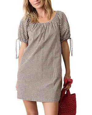 Marine Layer Aleca Mini Dress - Chocolate Gingham