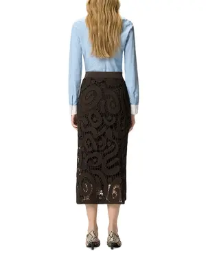 Pinko Geometric Crochet Midi Skirt