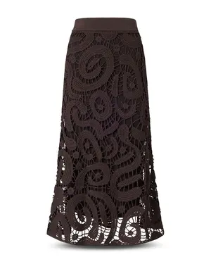 Pinko Geometric Crochet Midi Skirt