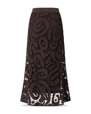 Pinko Geometric Crochet Midi Skirt