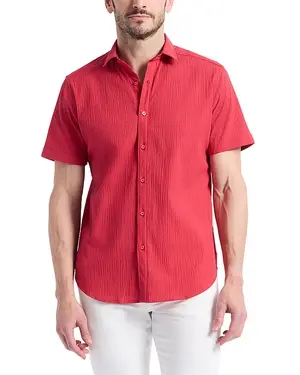 Robert Graham Thresher Short Sleeve Woven Shirt - Red