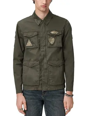 John Varvatos Kade Field Jacket With Patches - Dark Olive