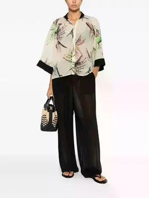 PSOPHIA Bird Print Wide-sleeve Shirt
