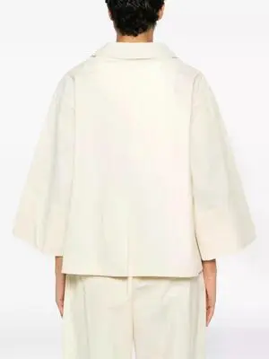 PSOPHIA Belted Wide-sleeve Cotton Oversized Jacket