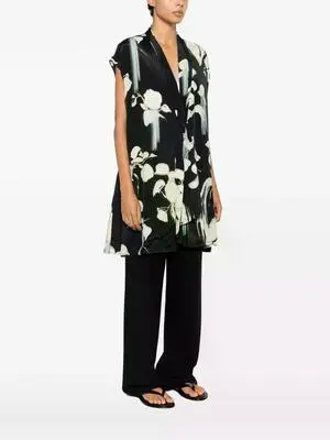 PSOPHIA Sleeveless Floral Print Coat
