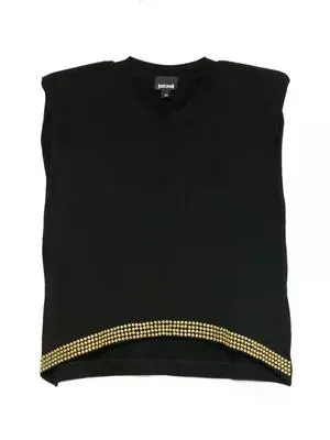 Just Cavalli Stud-embellished Padded Shoulder T-shirt