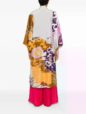 PSOPHIA Floral-print Tie-front Coat
