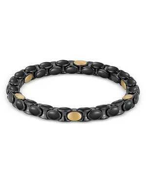 DEMEGLIO 18k Yellow Gold & Ceramic Anacondino Bracelet - Black