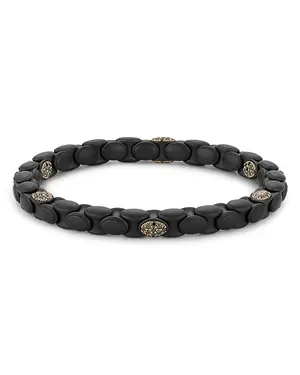 DEMEGLIO 18k Rose Gold & Ceramic Diamond Anacondino Bracelet, 1.2 Tcw - Black