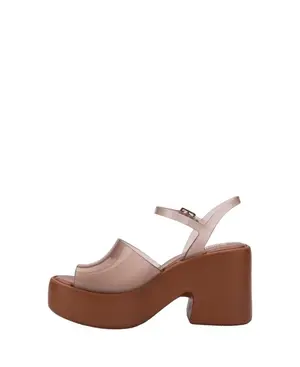 Melissa Lina Platform Sandals With Ankle Strap - Brown/transparent