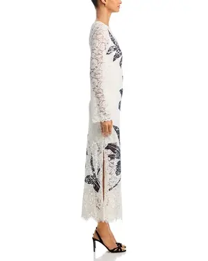 Kobi Halperin Long Sleeve Lace Maxi Dress