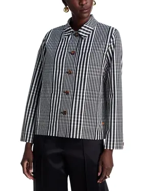 Lafayette 148 New York Printed Shirt Jacket