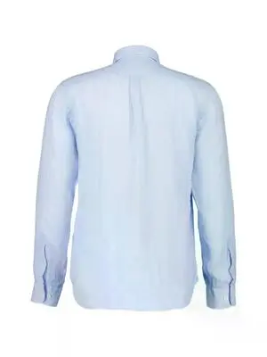 120% Lino Chest-pocket Linen Shirt - Blue