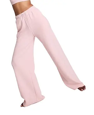NEGATIVE Waffle Knit Wide-leg Track Pants - Shell