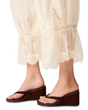 Steve Madden Easten Lace Trimmed Cropped Pants