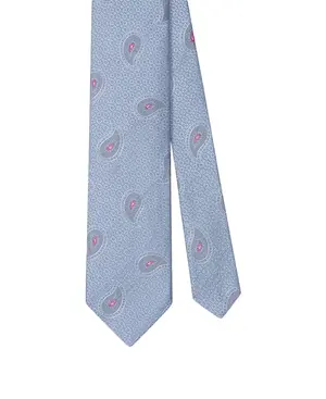 Robert Talbott Pine Geo Jacquard Necktie - Light Blue