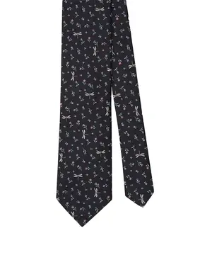 Robert Talbott Dragonfly Ditsy Floral Necktie - Navy