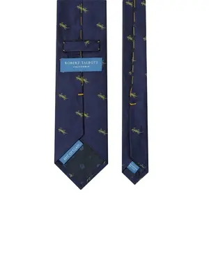 Robert Talbott Lizard Printed Neck Tie - Navy