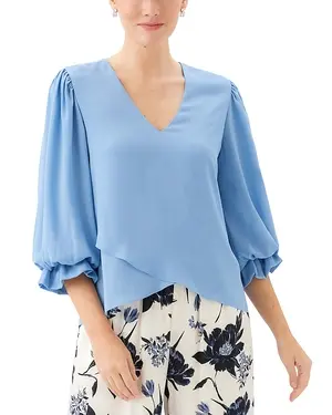 Karen Kane Crossover Hem Top - Chambray