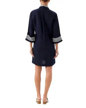 Karen Kane Embroidered Linen Blend Dress