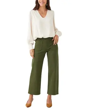 Karen Kane Lauren Ankle Flare Pants - Olive