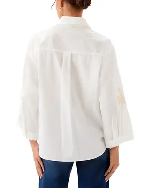 Karen Kane Embroidered Palm Tree Blouse