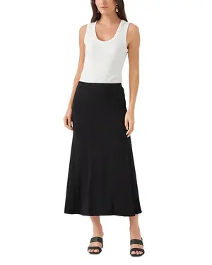 Karen Kane Side Slit Midi Skirt - Black