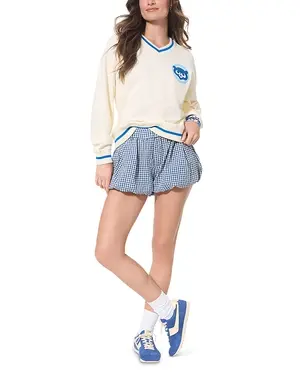 Terez Varsity V Neck Sweatshirt - Chicago Cubs Sugar Swizzle