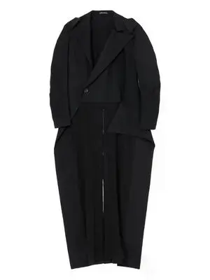 Yohji Yamamoto Asymmetric Tailcoat Jacket - Black