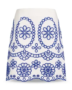 MARIE OLIVER Orlee Embroidered Cotton Skirt