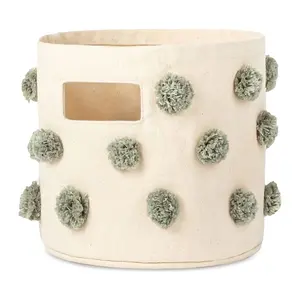 PEHR Pom Pom Mini Canvas Storage Bin - Sage