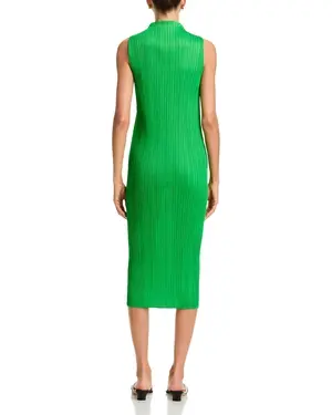 Issey Miyake Sleeveless High Neck Midi Dress
