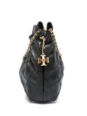 Tory Burch Fleming Mini Leather Hobo Bag - Black