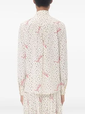 Valentino Garavani Printed Silk Shirt With Scarf Detail - White