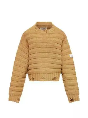 MAISON MARGIELA Distressed Wool Jumper - Neutrals