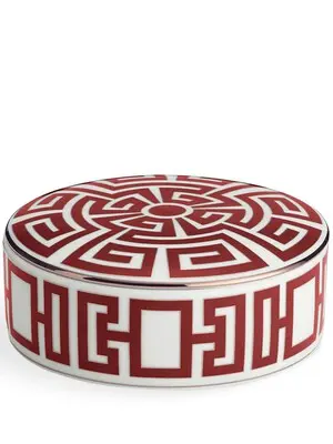 GINORI 1735 Porcelain Labirinto Round Box With Cover - Red