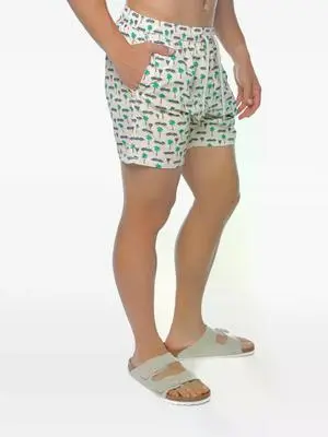 MC2 SAINT BARTH Palm Tree Print Swim Shorts