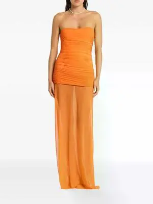 BOUND Arlo Ruched Detail Maxi Dress - Orange