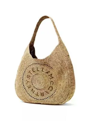 Stella McCartney Logo Perforated Raffia Tote Bag