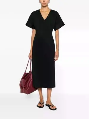 Sú V-neck Short-sleeve Midi Dress