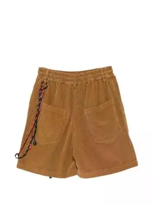 SONG FOR THE MUTE Logo-embroidered Corduroy Shorts - Brown