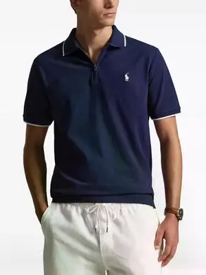 Polo Ralph Lauren Zip-fastening Tipped Polo Shirt - Blue