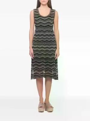 D.exterior Chevron Knit Midi Dress - Brown